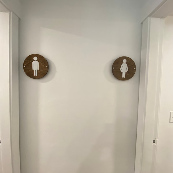 Women Men Unisex Office Cafe Restroom Signs Acrylic Coffee Shop ...