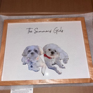 Custom Watercolor Pet Memorial Portraits Using Pet Photo Personalized ...