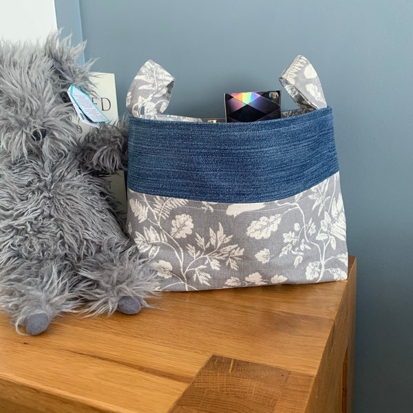 Recycled Jeans Pouch, Denim Box Pouch, Toiletry Bag, Craft Bag, Zipper ...