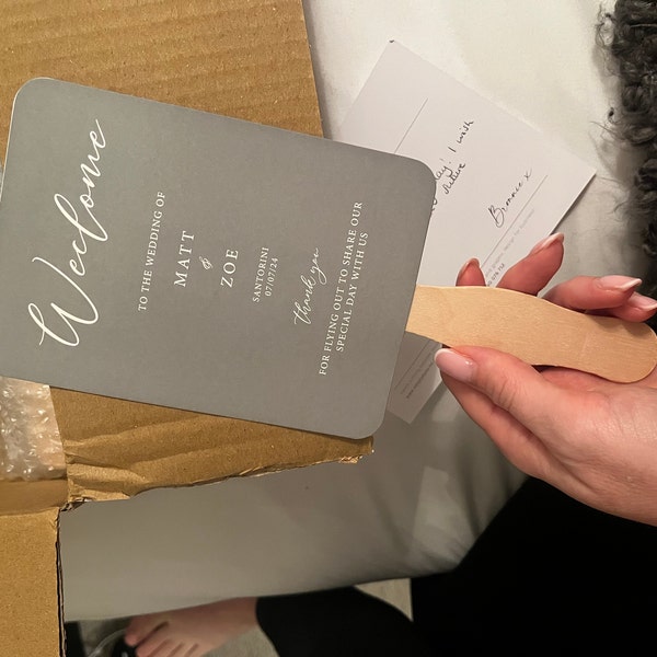 Personalised Wedding Fans for Guests | Wedding Program Fans | Custom ...