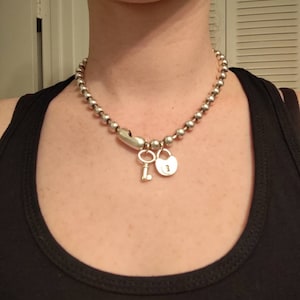 Chunky Ball Chain With Padlock and Key, Uno De 50 Style Key and Padlock ...