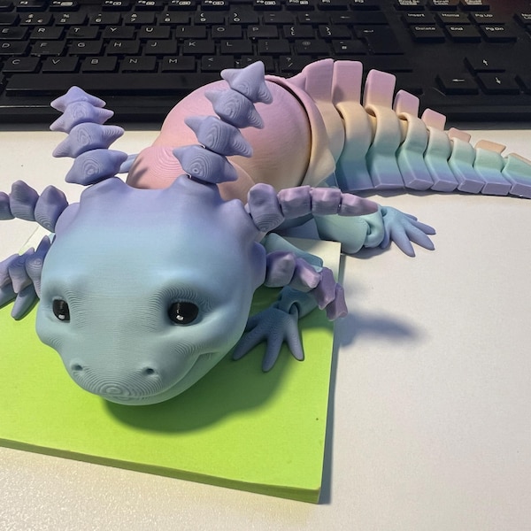Cute 3D Printed Axolotl Fidget Toy, Articulated Fidget Toy, Sensory Toy ...