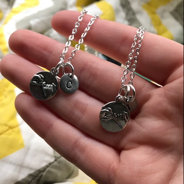 Gift for Best Friends, Initial Best Friend Necklace Set, Pinky Promise ...
