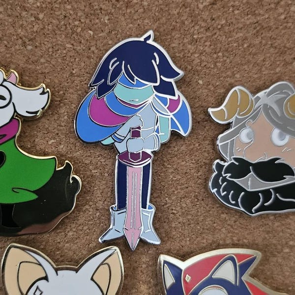 Deltarune Enamel Pins W/ Free Sticker - Etsy