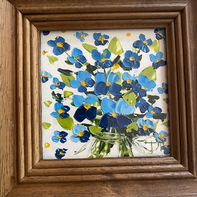 Tiny Canvas Print, Forget Me Not, Print on Canvas, Artprint, Small ...