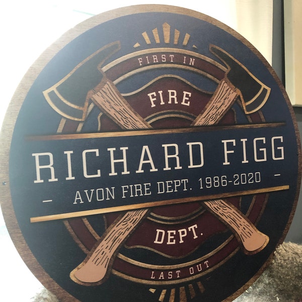 Firefighter Wood Sign - Fireman Sign, Custom Wood Sign, First Responder ...