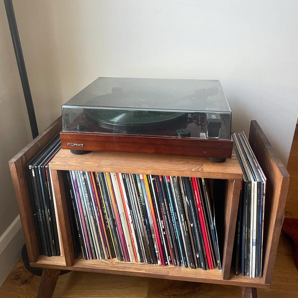 Large Record Player Stand, Turntable Station With Storage, Large Record ...