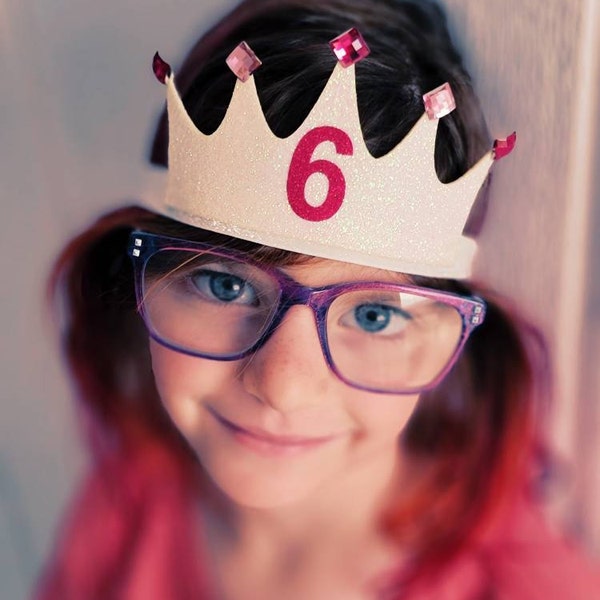 Birthday Custom Crown, Personalized Birthday Crown Headband , Glitter ...