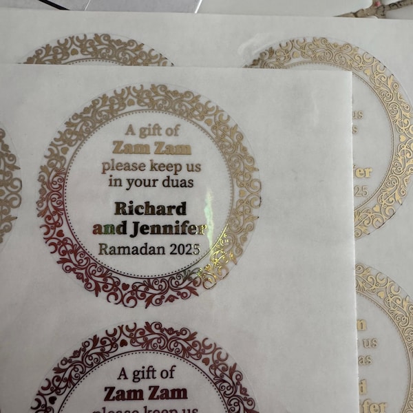 Personalized Zam Zam Stickers, A Gift of Zam Zam Water Sticker for ...