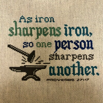 Christian Cross Stitch Pattern as Iron Sharpens Iron so One - Etsy