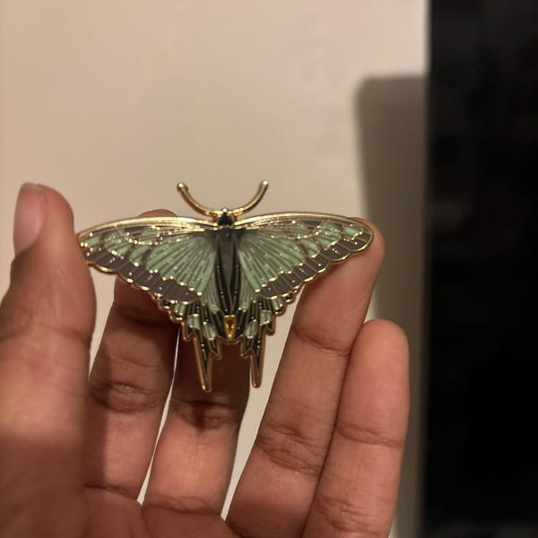 Glassy Bluebottle Butterfly Enamel Pin - Etsy
