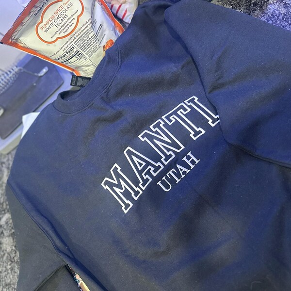 Custom Embroidered Sweatshirt, Custom Embroidered Sweater With Text ...
