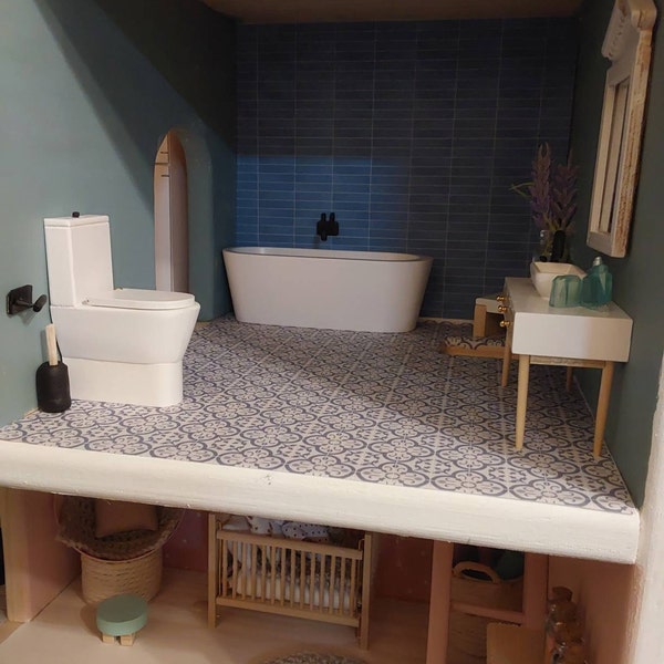 Little Evie and Ivy Dollhouse Bathroom Set, 1:12 Scale - Etsy