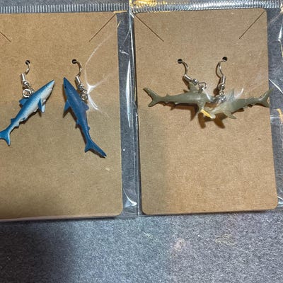 Set of Miniature Sharks Mini Blue Shark Terrarium Supplies Teeny Tiny ...