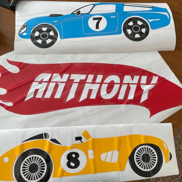 Personalized Race Car Name Wall Decal - Racing Wall Decals - Nursery ...