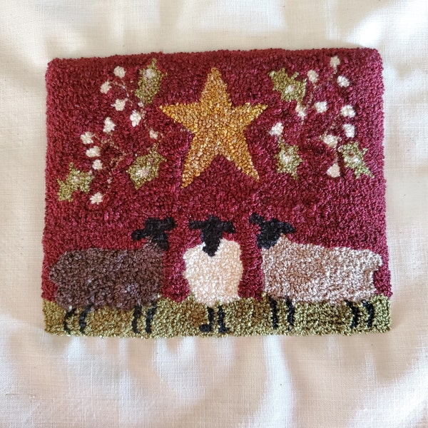 3 Shades of Sheep Punchneedle Pattern - Etsy