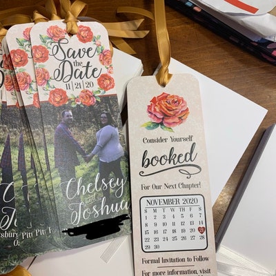 Customized Save the Date Bookmark, Save the Date, Bookmark Invitation ...