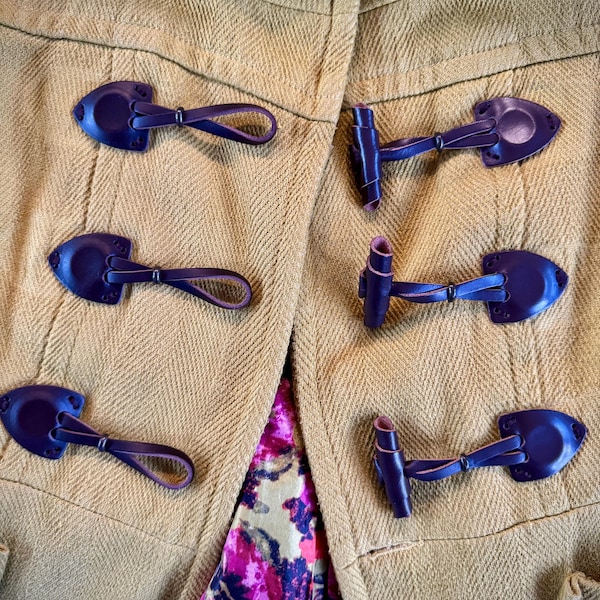 7" Genuine Leather Toggle Closures, Made in Italy - Etsy