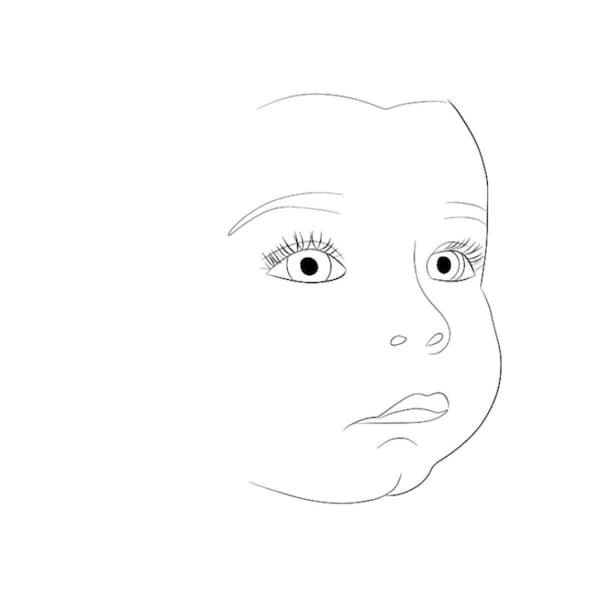 Side Profile Drawing With Birth Flower | Custom Portrait Outline - Etsy