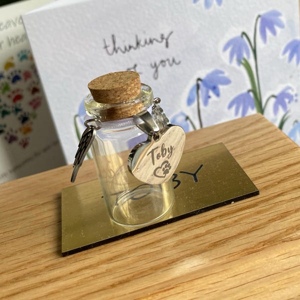 Personalized Mini Urn, Dog Memorial Urn, Custom Ash Keeper, Cremation ...
