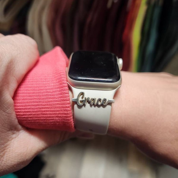 Personalized Apple Watch Name Charms, Trendy Watch Accessories, Rose ...