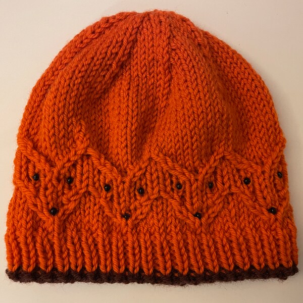 Knitting Pattern Instant Download 302 Hat With Cables and Lacy Leaves ...