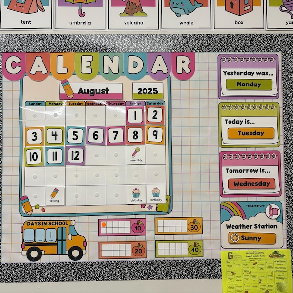 Editable Classroom Kinder Brights Printable Bundle, Canva Templates ...