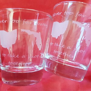 Set of Two Best Friends Never Too Far Shot Glasses - Etsy