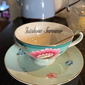 Gorgeous Black and Gold Tea Set, Bat, Cat, Crow and Moth Design ...