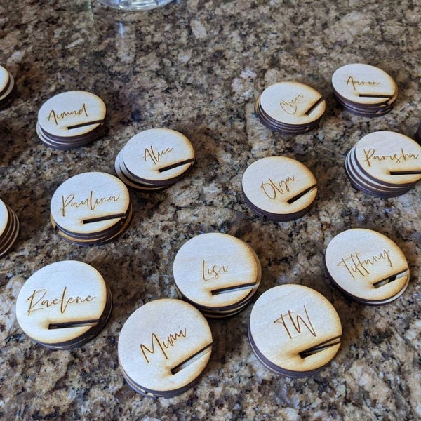 Acrylic Wedding Name Place Cards Ideas, Circle Place Names Wedding ...