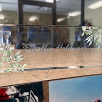Flower Name Plate, Mixed Floral Design Name Plate, Personalized Sign ...