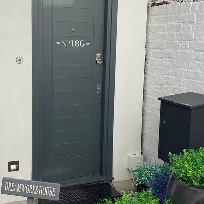 Floral Front Door Number Decal Vinyl , Custom House Number, Address ...