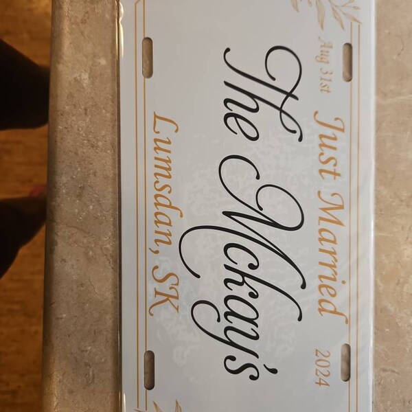 Custom Wedding License Plate or Car Tag for Bride and Groom! Our ...