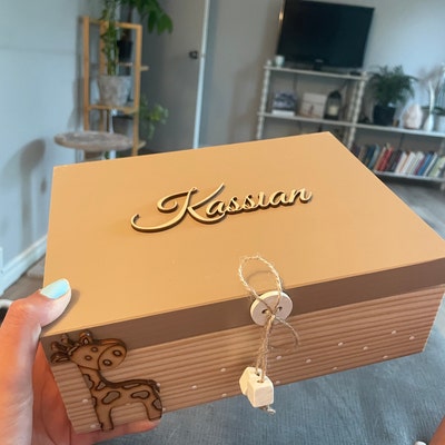 Box With Floral Frame and Name, Wooden Keepsake With Name, Personalised ...