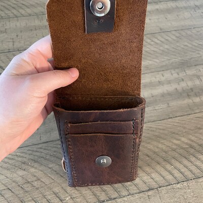 Leather Small Belt Pouch Leather Belt Wallet Mini Card Wallet Leather ...