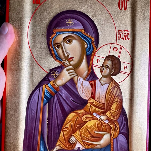 Handmade Theotokos Icon | Virgin Mary Icon | Holy Mother Icon - Etsy