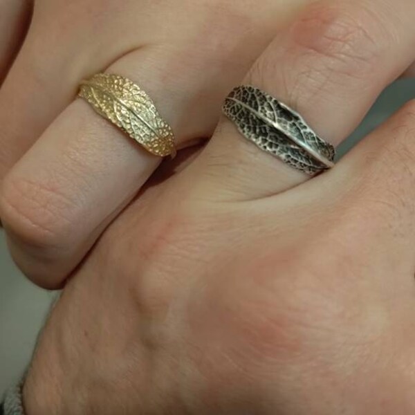 14K Gold Succulent Ring , Unique Botanical Jewelry , Minimalist Gold ...