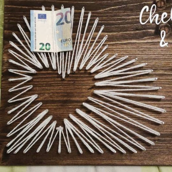 Hochzeitsgeschenk Holz Fadenbild Nagelbild Herz personalisiert - Etsy.de