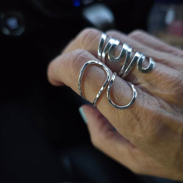 925 Sterling Silver Adjustable Finger Splint Ring - Arthritis Silver ...