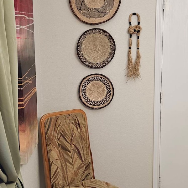 Rope Covered Canvas Wall Hanging/geometry Pattern Wall Hanging/fiber ...