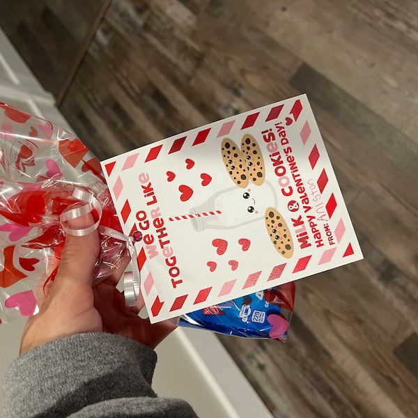 PRINTABLE We Go Together Like Milk & Cookies! Happy Valentine's Day ...
