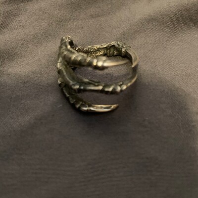 Raven Claw Ring in Solid Sterling Silver, Carrion Crow - Etsy