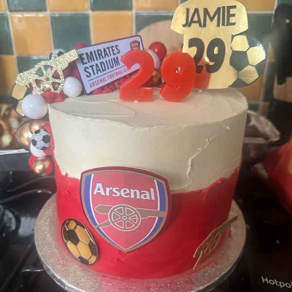 Set of 6 Gold Glitter Cannon Cupcake Toppers, Football Toppers, Arsenal ...