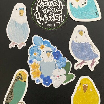 Cute Yellow Budgie Parakeet Decal Summer Lemonade Sticker Handmade - Etsy