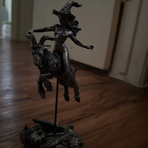 Witch’s Sabbath: Goat Rider Statue, Hand Painted Resin Sculpture ...