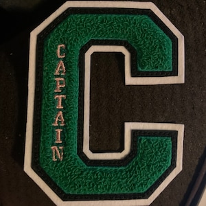 Custom / Personalized Chenille Varsity CAPTAIN Patch Personalized in ...