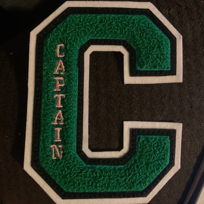 Custom / Personalized Chenille Varsity CAPTAIN Patch Personalized in ...