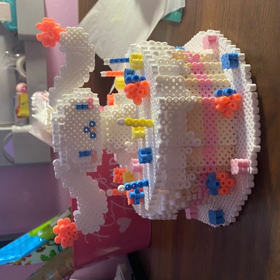 Set of 6 3D Perler Bead Pattern Tutorial Kitty & Friends Kawaii Bunny ...