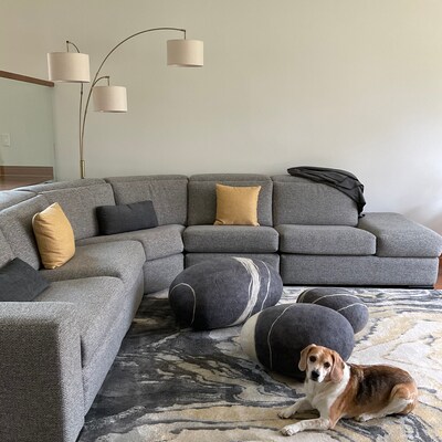 Natural Felted Wool. Soft Stone-poufs. Set 11. Like Real Stones. KATSU ...