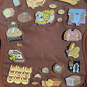 Tiny Eats Pretzel Pin, Cinnamon Bun Pin, Baguette Pin, Board Filler Pin ...